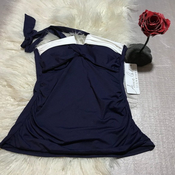 Anne Cole | Swim | Nwt Anne Cole Signature Halter Bandeau Tankini Top ...